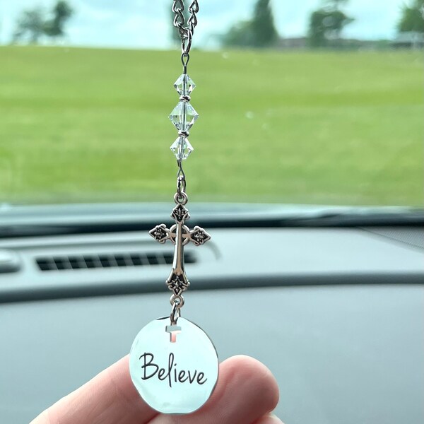 Cross for Women Rear View Mirror - Etsy