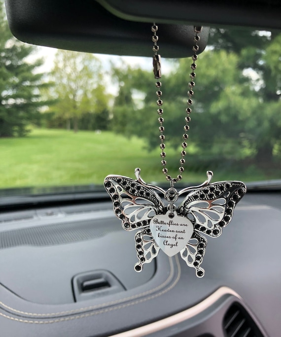 Butterfly rear view mirror car charm store