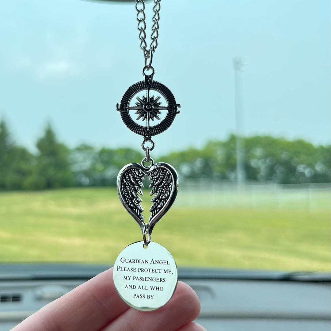 Angel Car Charm, Guardian Angel Please Protect Me My Passengers and All ...
