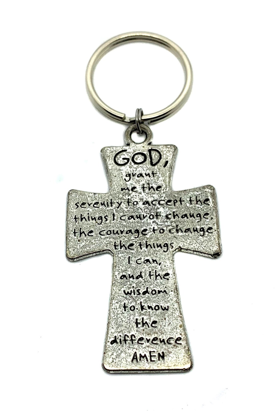Serenity Prayer Keychain, Religious Gift, Cross Keychain, Religious ...