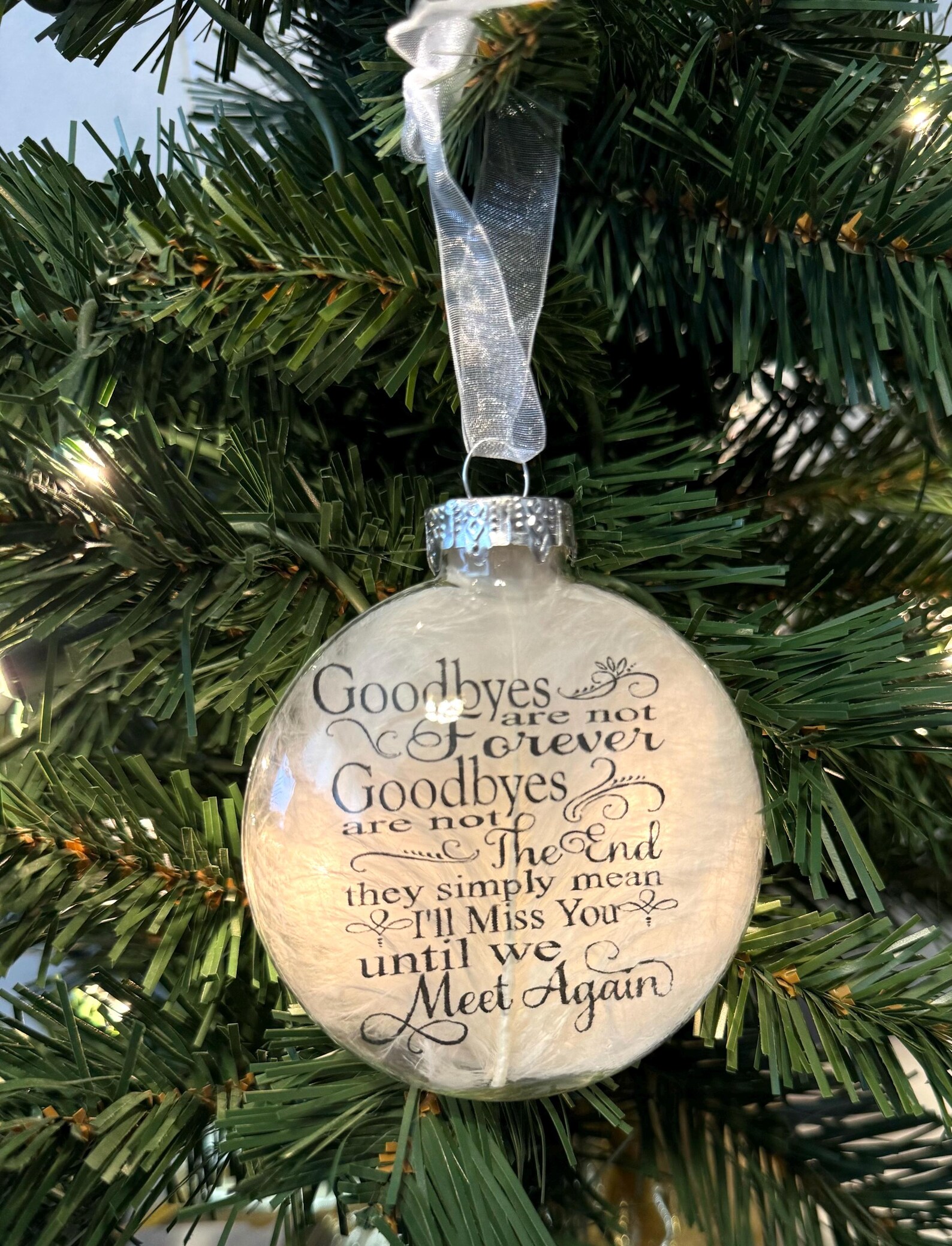 Christmas Memorial Glass Ornament – “goodbyes Are Not Forever, I’ll ...