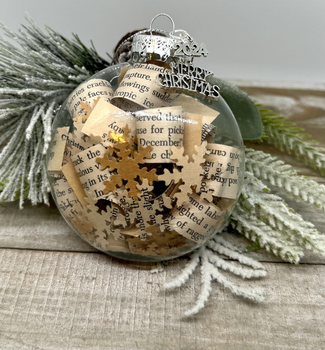 Custom Year Christmas Ornament – Book Page Ornament – Merry Christmas ...