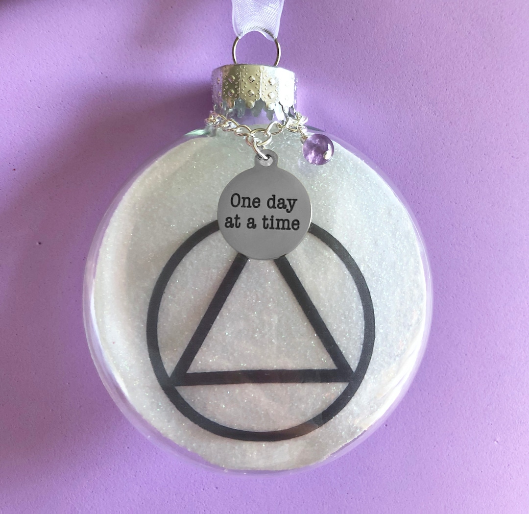 AA Christmas Ornament, One Day at a Time Charm, Alcoholics Anonymous AA ...