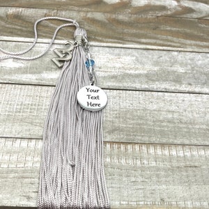 Custom Message Birthstone Crystal Graduation Cap Tassel Charm, High ...