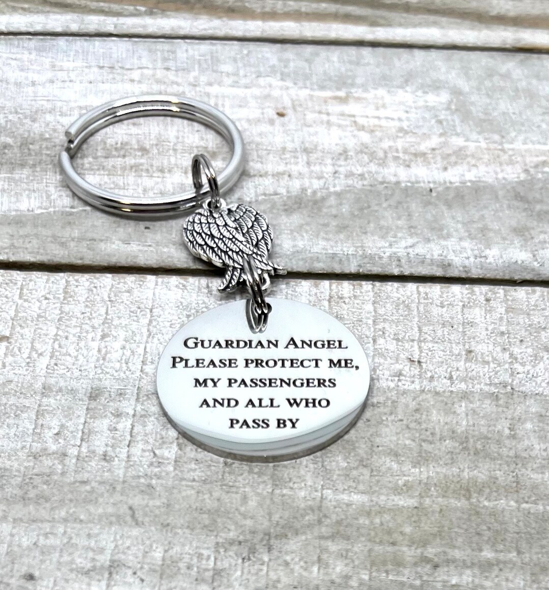 Guardian Angel Please Protect Me and My Passengers Keychain, Guardian ...