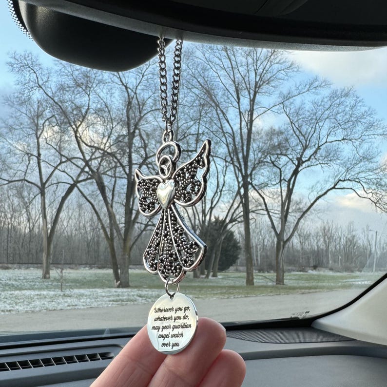 Guardian Angel Car Charm – "wherever You Go" Rearview Mirror Ornament ...