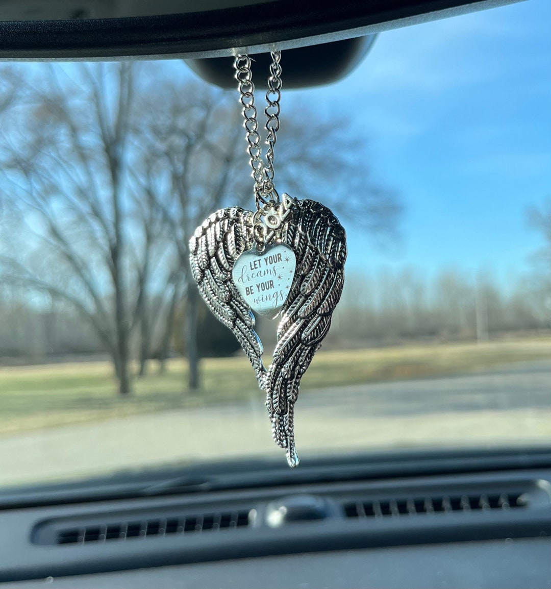 Graduation Car Charm, Angel Wings Car Charm, let Your Dreams Be Your ...