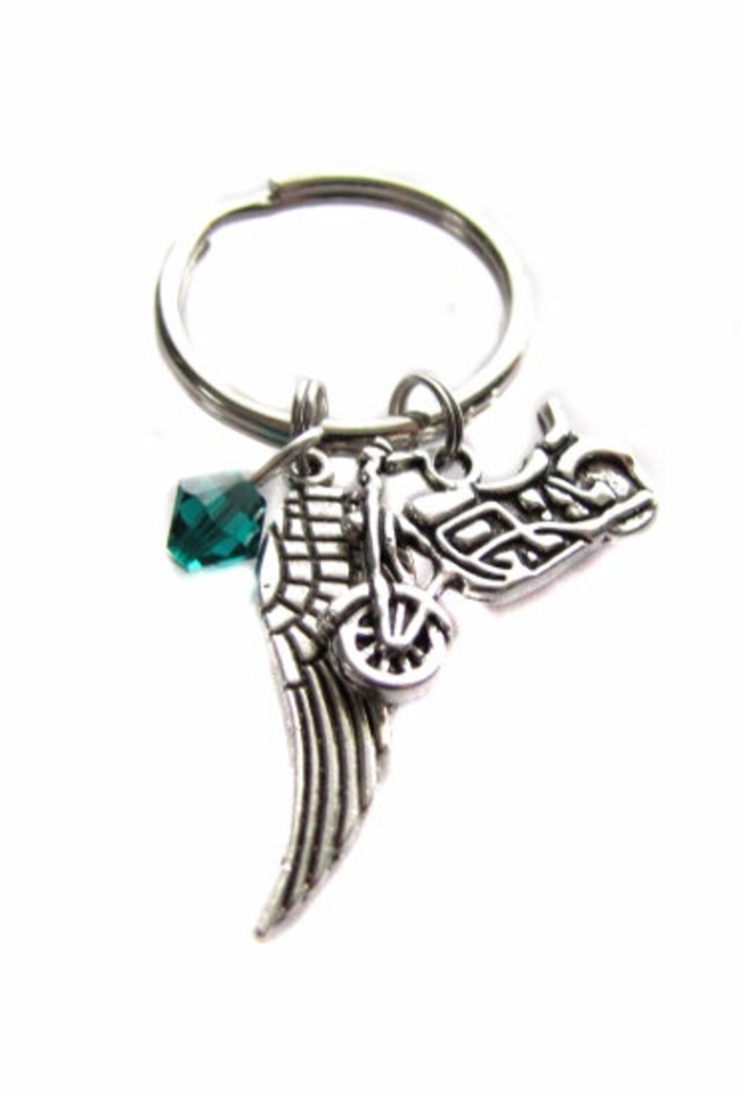 Motorcycle Angel Wing Charm, Archangel Raphael Swarovski Crystal ...