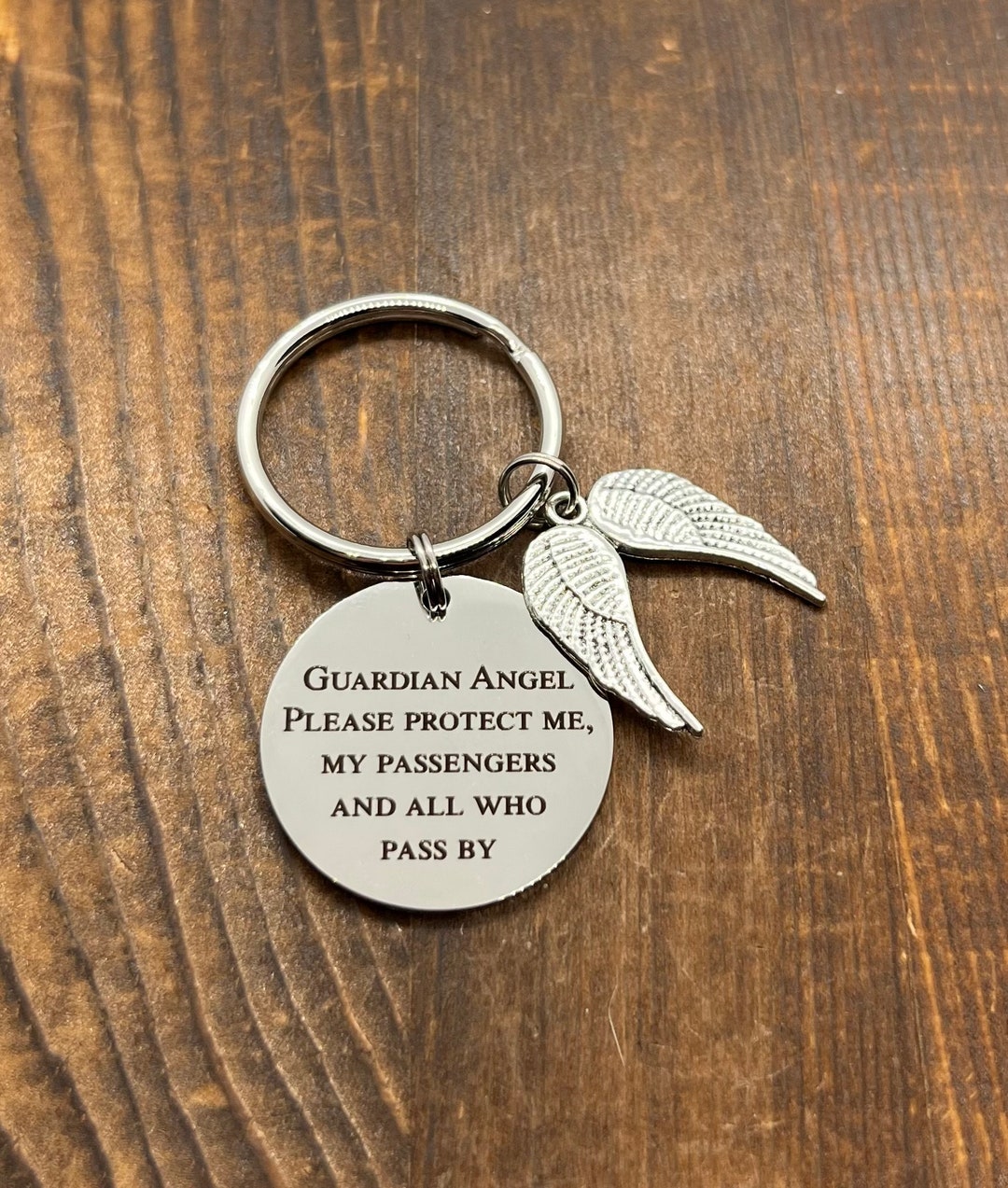 Guardian Angel Keychain, guardian Angel Please Protect Me, My ...