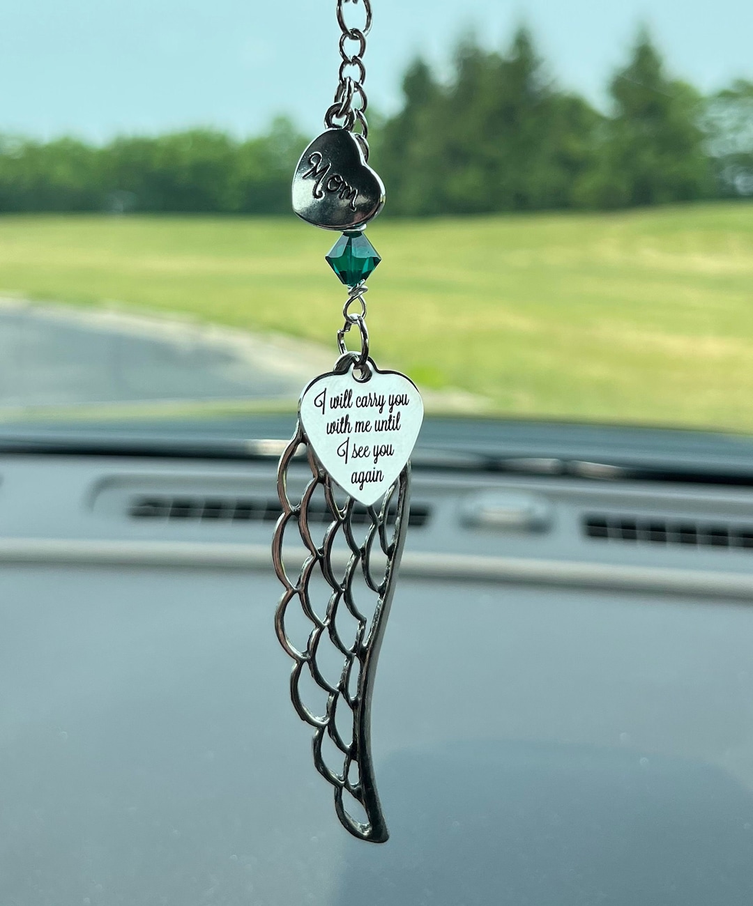 Personalized Memorial Car Charm, i Will Carry You With Me Until I See ...