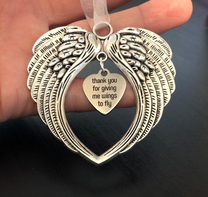 Silver Angel Wing Focal thank You for Giving Me Wings - Etsy