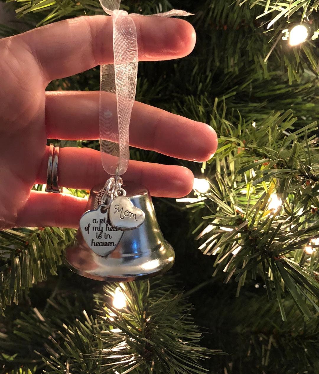Custom Memorial Christmas Bell, A Piece of My Heart is in Heaven, Loss ...