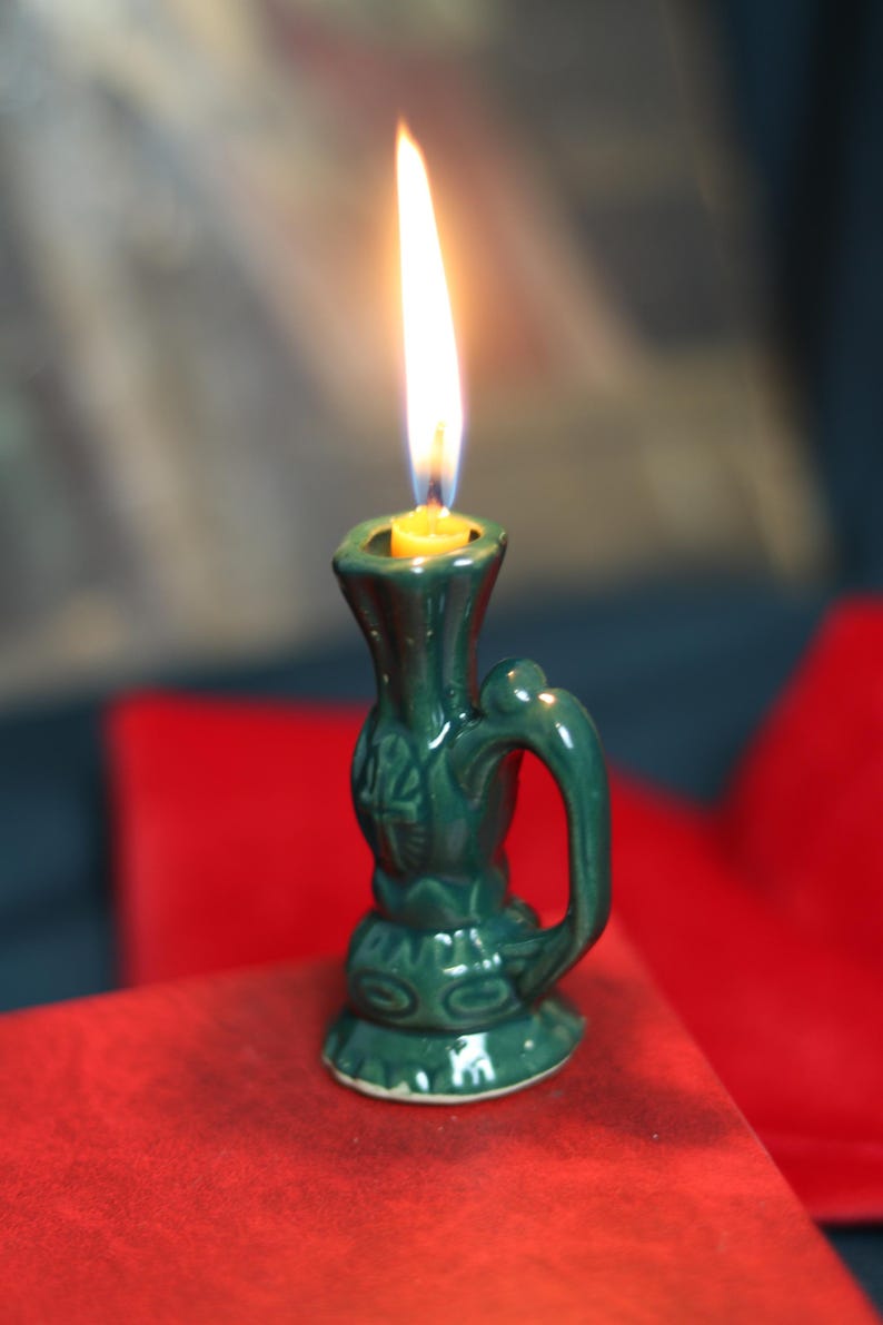 Orthodox Ceramic Candle Holder – Green Glazed 7cm Prayer Corner ...