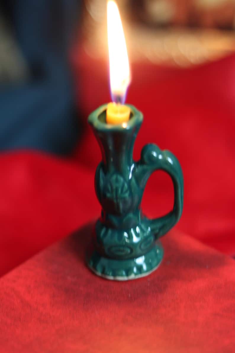 Orthodox Ceramic Candle Holder – Green Glazed 7cm Prayer Corner ...