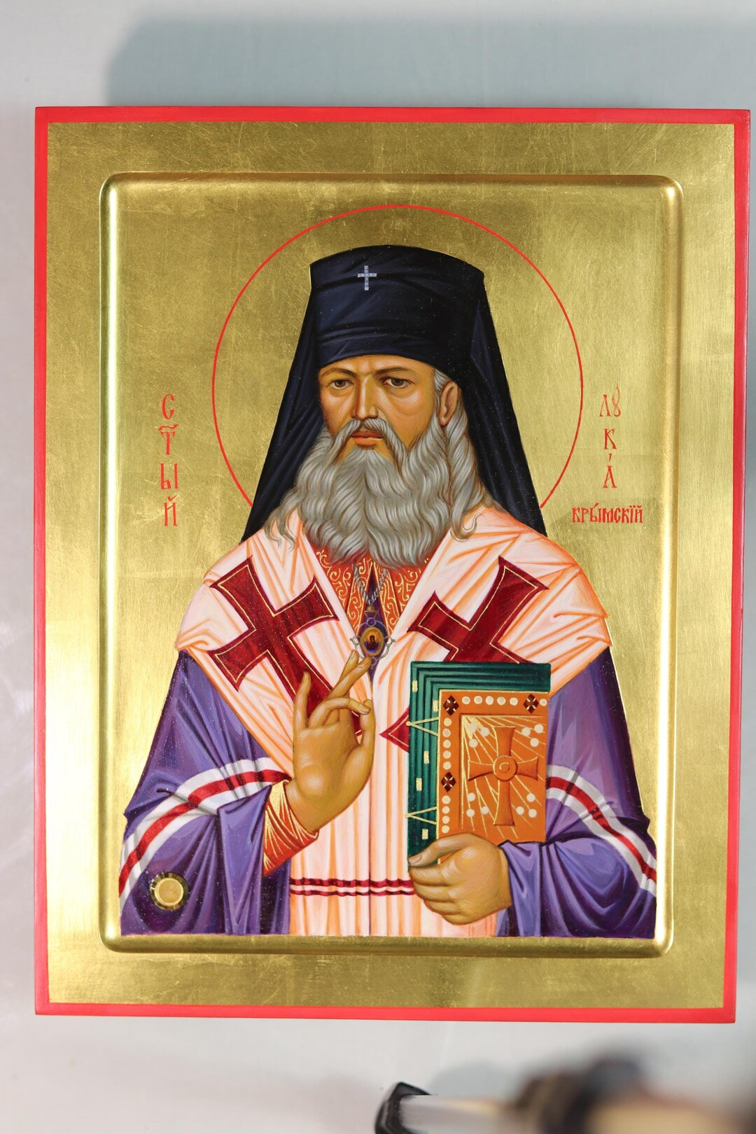 Icon of Saint Luke, Icon of an Orthodox Saint, Icon on Gold, Canonical ...