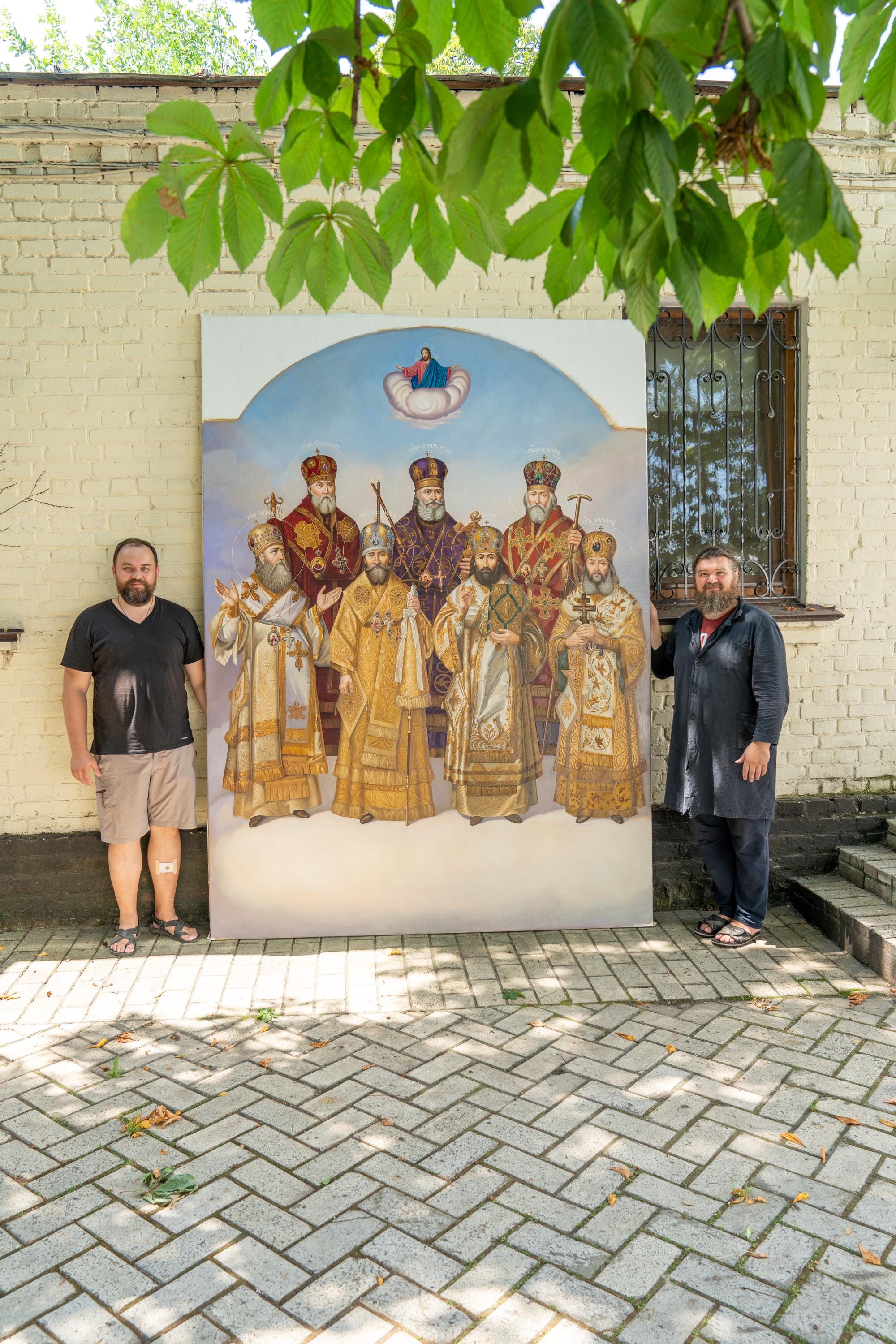 Icon of Selected Saints, Icon on Canvas, Oil Icon, Full-length Icon of ...