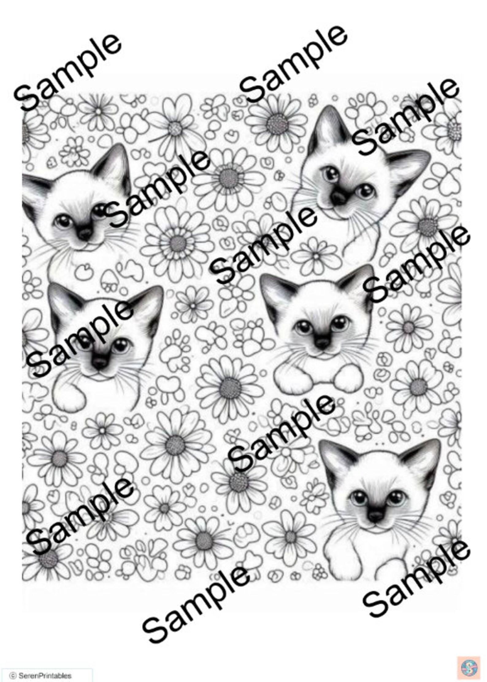 Siamese Cat- Themed Colouring Pages - Downloadable and Printable ...