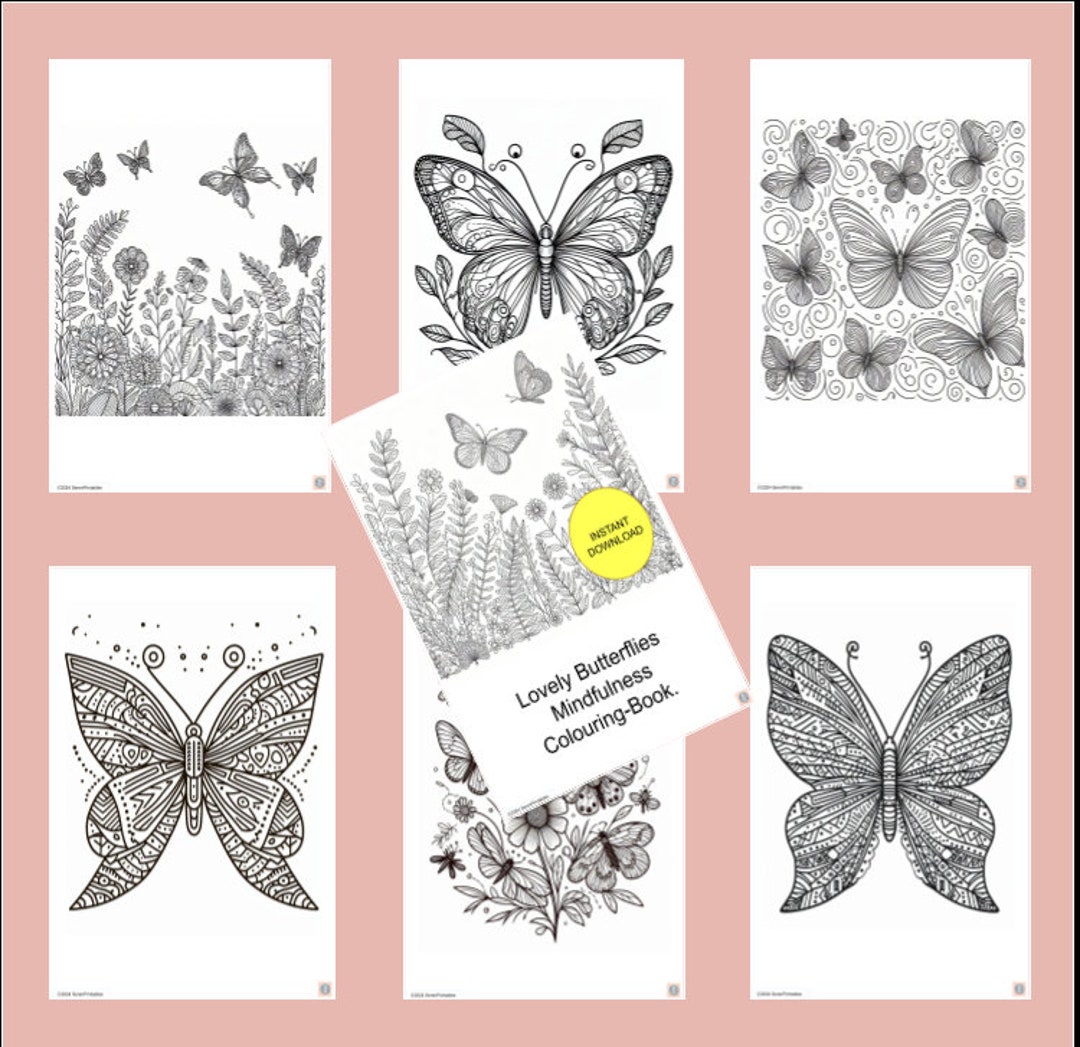 Butterfly Mindfulness Colouring Book. Instant Download. Printable. - Etsy