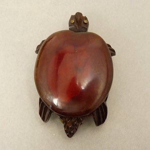 Art Deco Carved Wood & Bakelite Turtle Dress Clip - Etsy