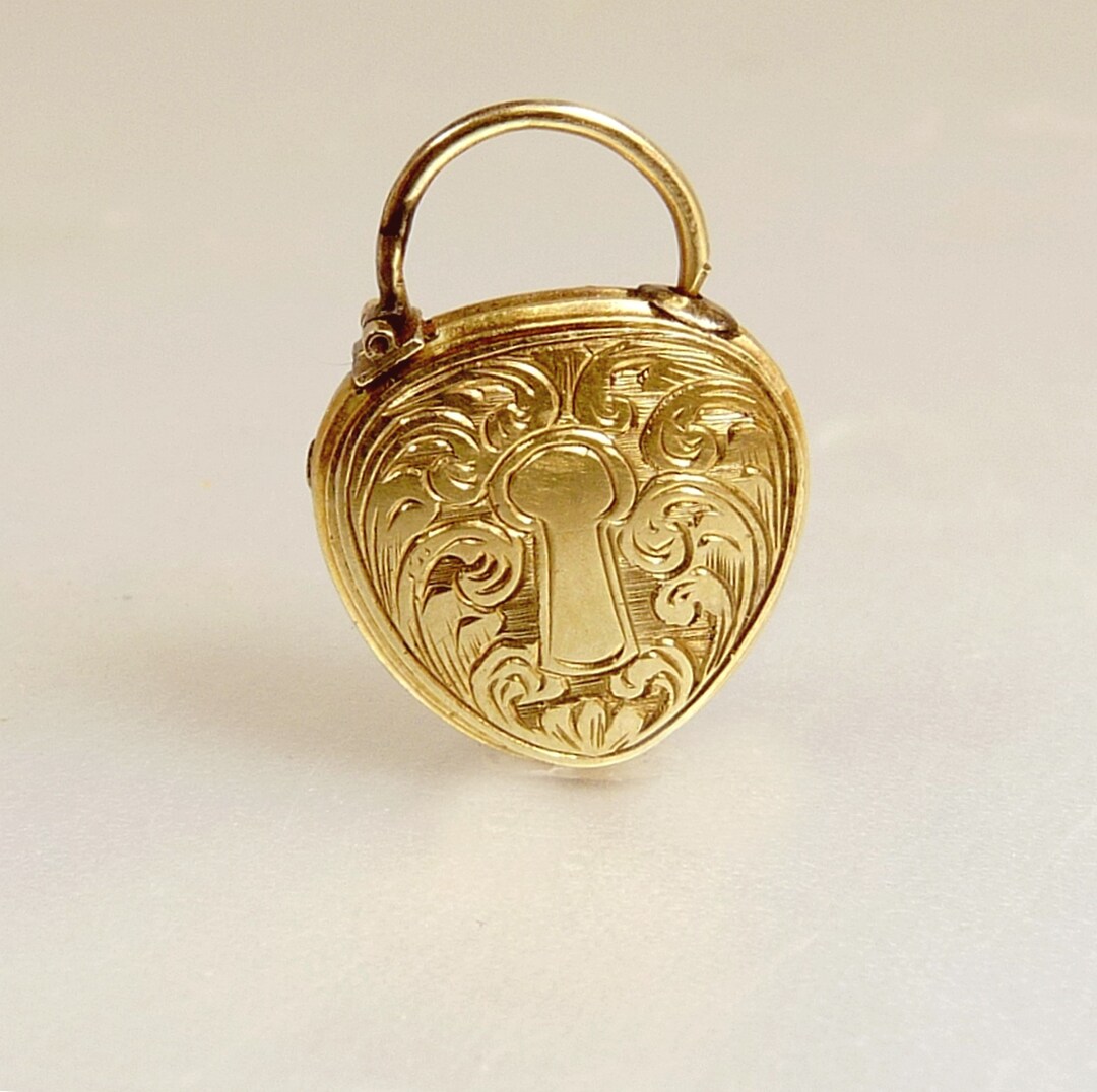 Antique 14K Gold Heart Locket Charm Mourning Jewelry Pendant Charms - Etsy
