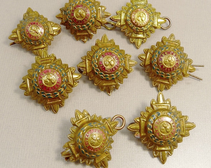 Antique British Army Pip Uniform Button Tria Juncta in Uno Military ...