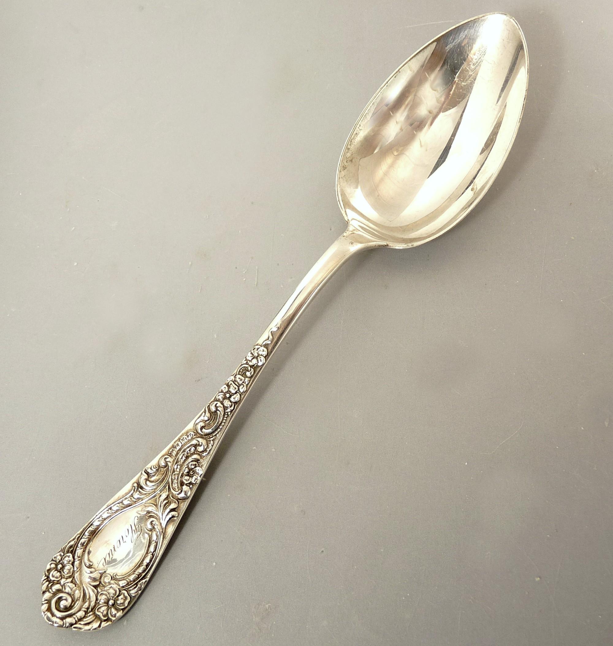 Antique Sterling Serving Spoon December 1895 Hamilton & Davis Co - Etsy