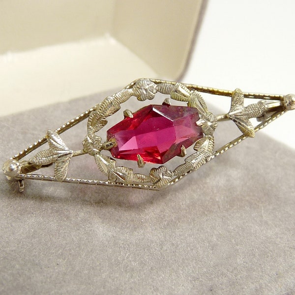 Antique Ruby Brooch - Etsy