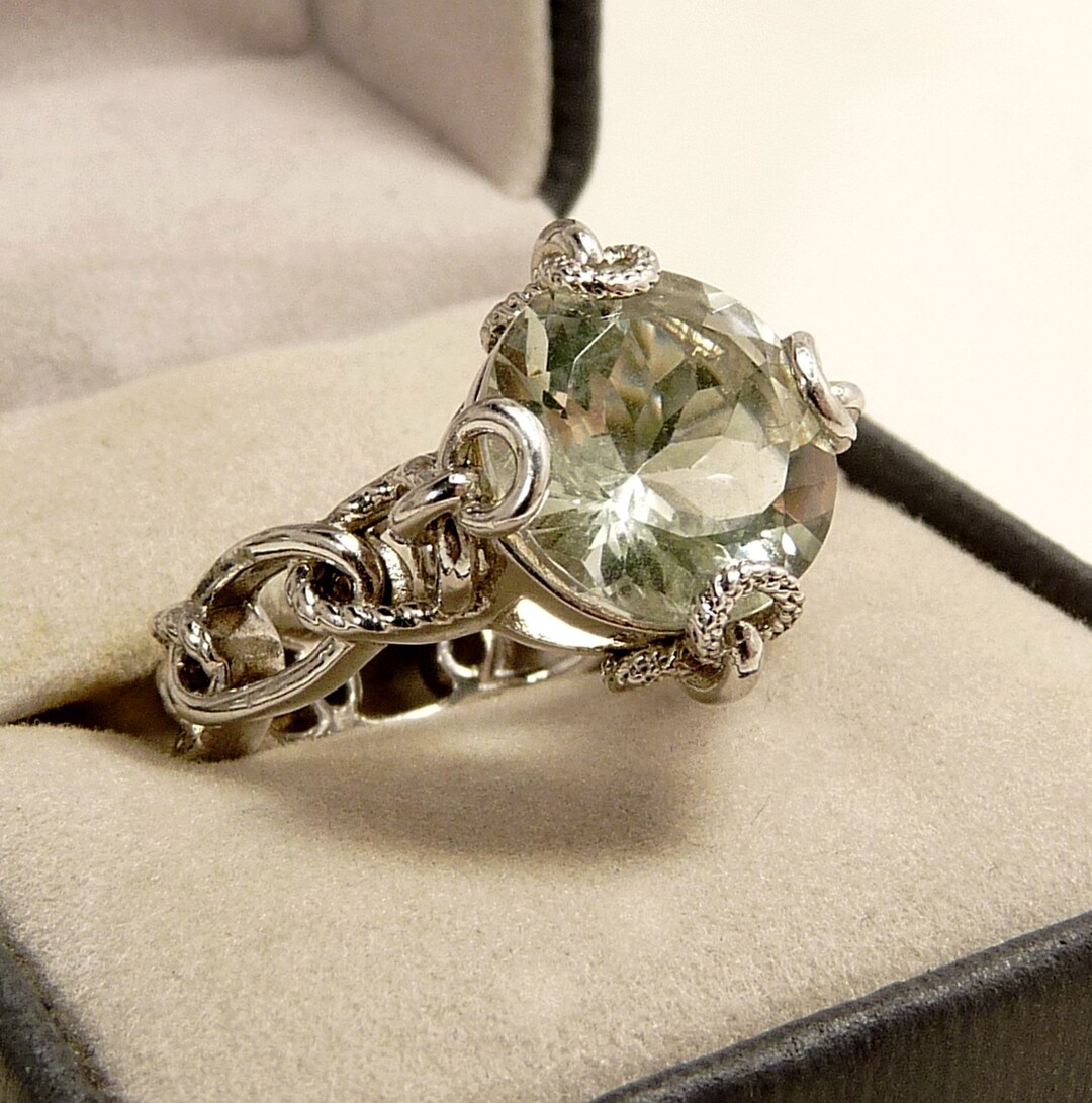 Atelier Mexico Sterling 925 & CZ Ring Chain Link Ring Statement Jewelry ...