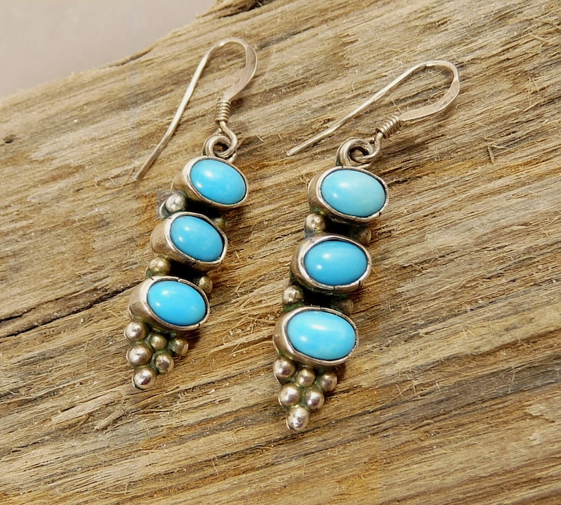 Sterling 925 & Turquoise Earrings Southwestern Inspired - Etsy