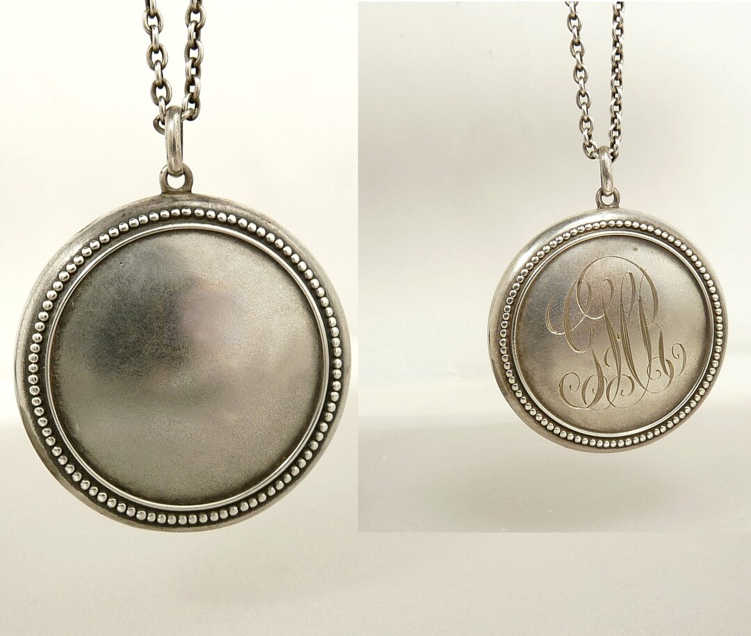 Antique Sterling Silver Locket Pendant Necklace - Etsy