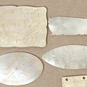 7 Antique Chinese Game Counters Tokens Carved Mother of Pearl - Etsy