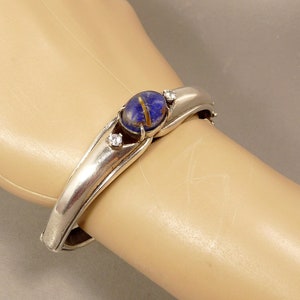 Sterling 925 & Blue Art Glass Bangle Bracelet - Etsy