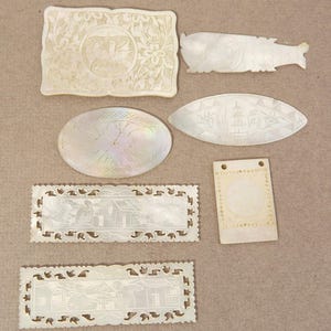 7 Antique Chinese Game Counters Tokens Carved Mother of Pearl - Etsy