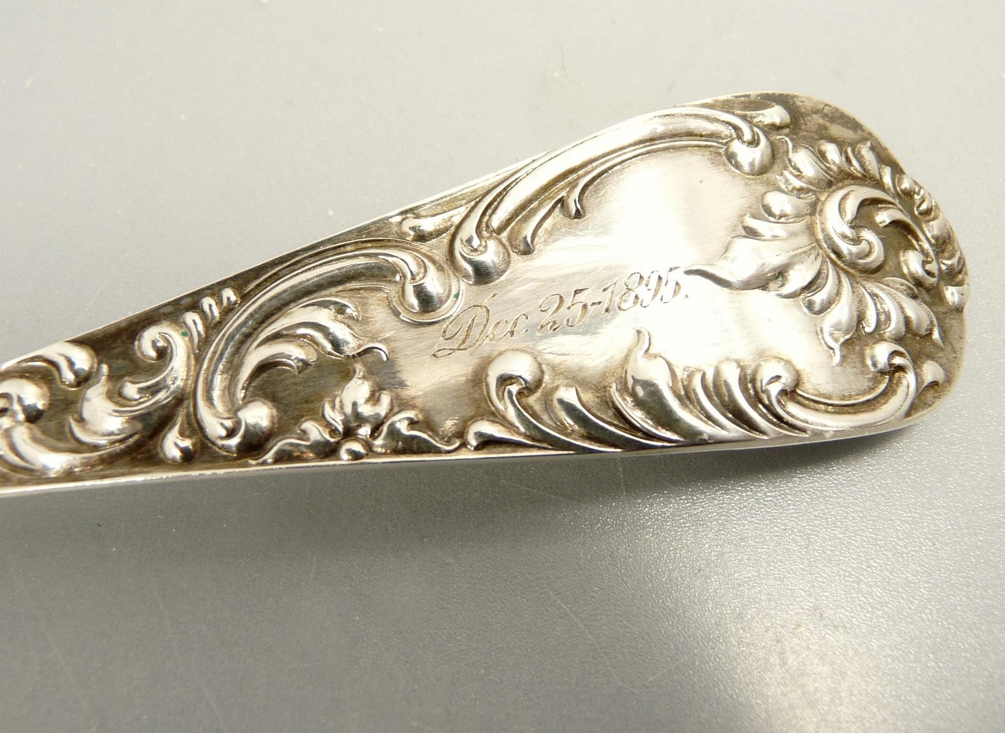 Antique Sterling Serving Spoon December 1895 Hamilton & Davis Co - Etsy