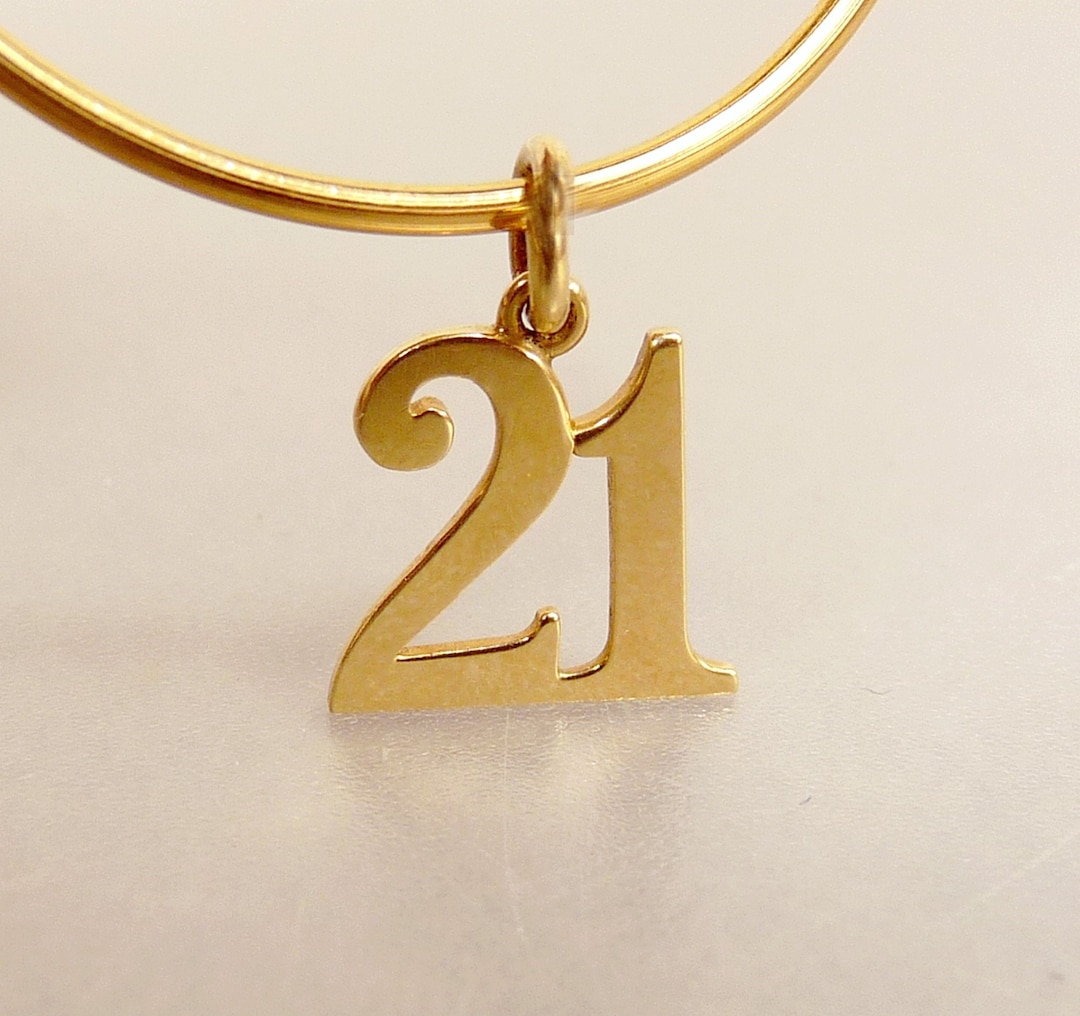 Vintage 14K Gold 21 Charm 21st Birthday Gift Anniversary - Etsy