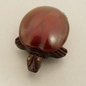 Art Deco Carved Wood & Bakelite Turtle Dress Clip - Etsy