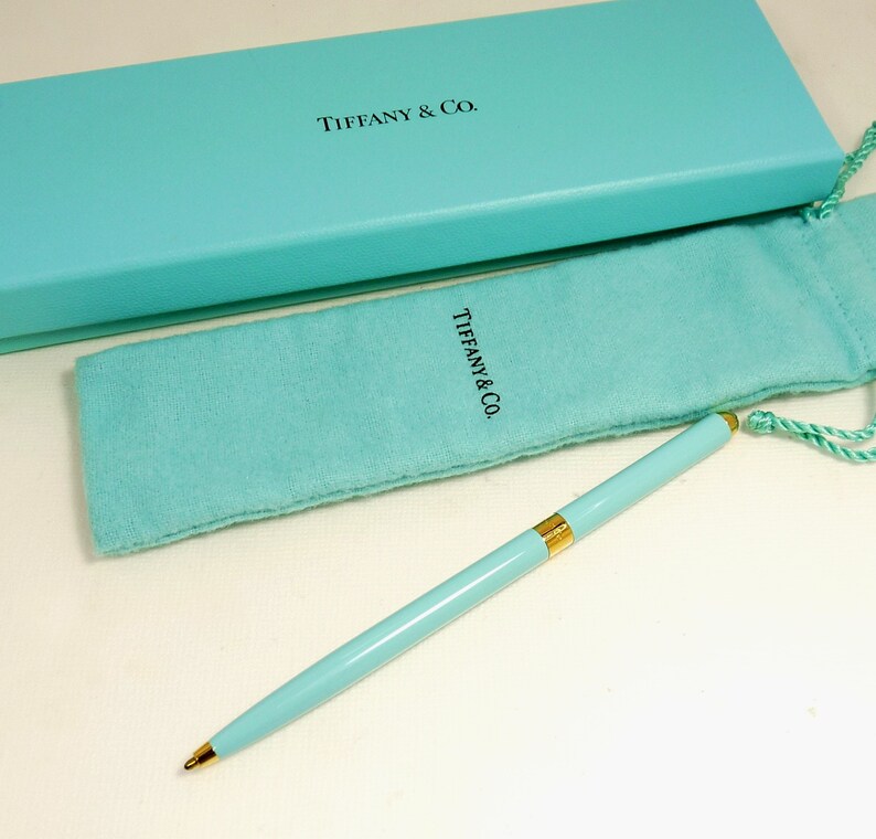 Tiffany Co Ballpoint Pen Blue & Gold Purse Pen Boxed - Etsy