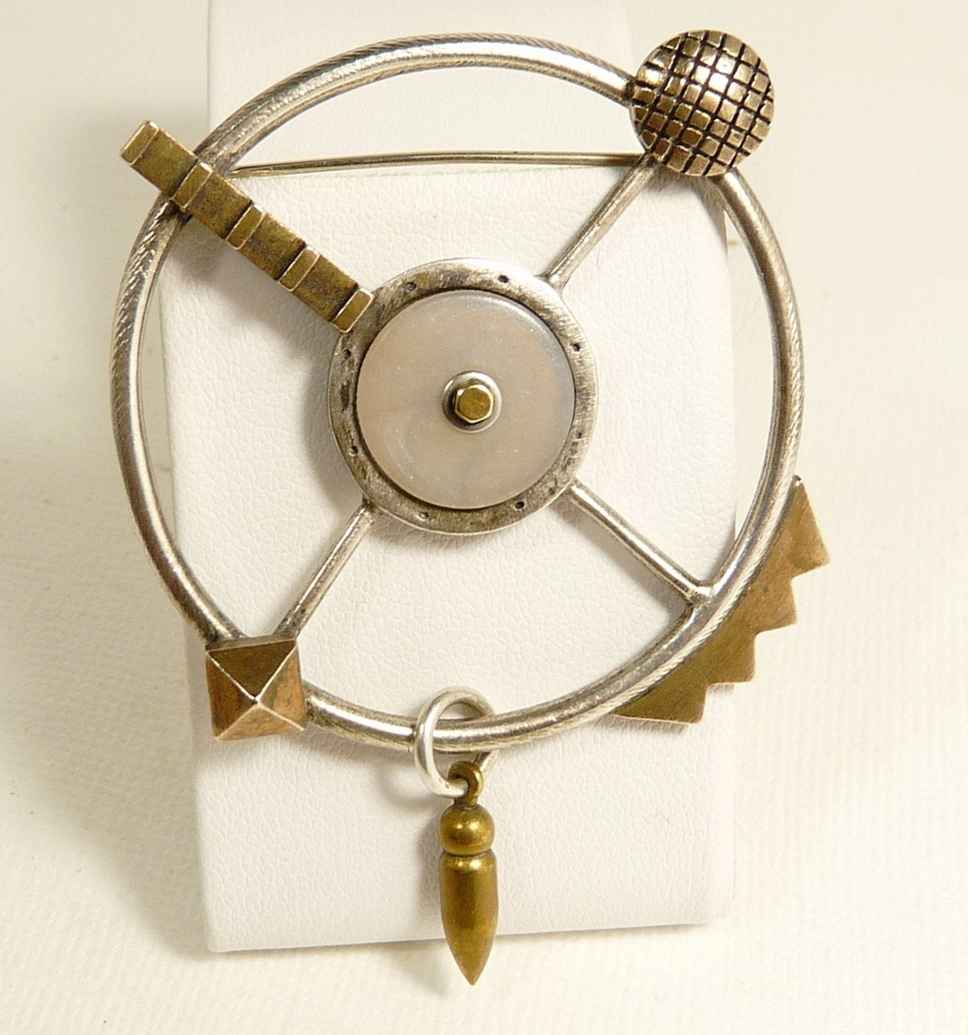 Rare Thomas Mann Mixed Metals Pinwheel Brooch - Etsy