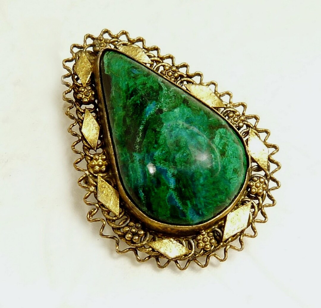 Vintage Israel Sterling 925 Eilat Stone Brooch Pendant - Etsy
