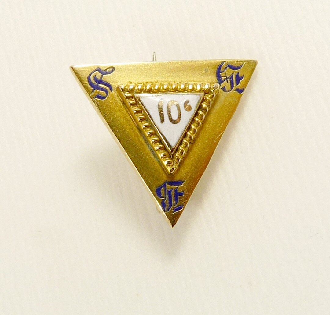Antique 14K Gold & Enamel Award Pin Dieges and Clust NY Maker - Etsy