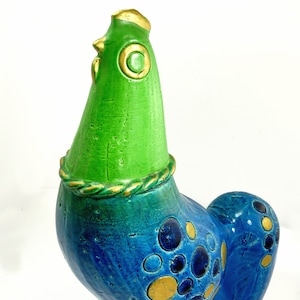 Bitossi Aldo Londi Rosenthal Netter Pottery Chicken Figurine Blue ...