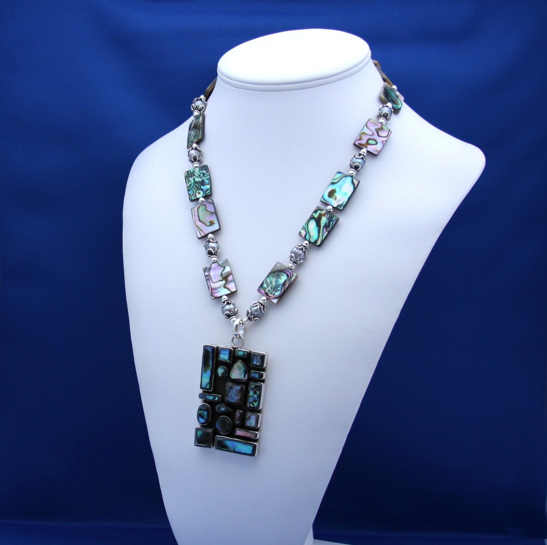 Paua Abalone Necklace Abalone & Pearl Necklace Pearl - Etsy