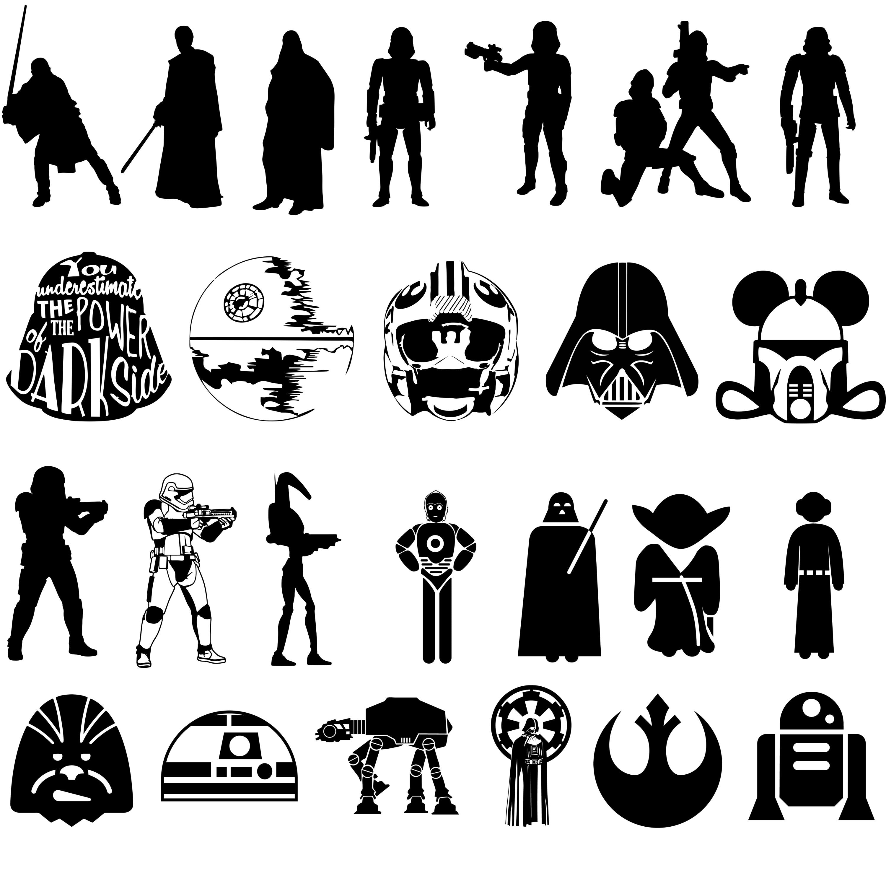 Paquete SVG de Star Wars, SVG de Star Wars, SVG de Mandalorian, SVG de ...