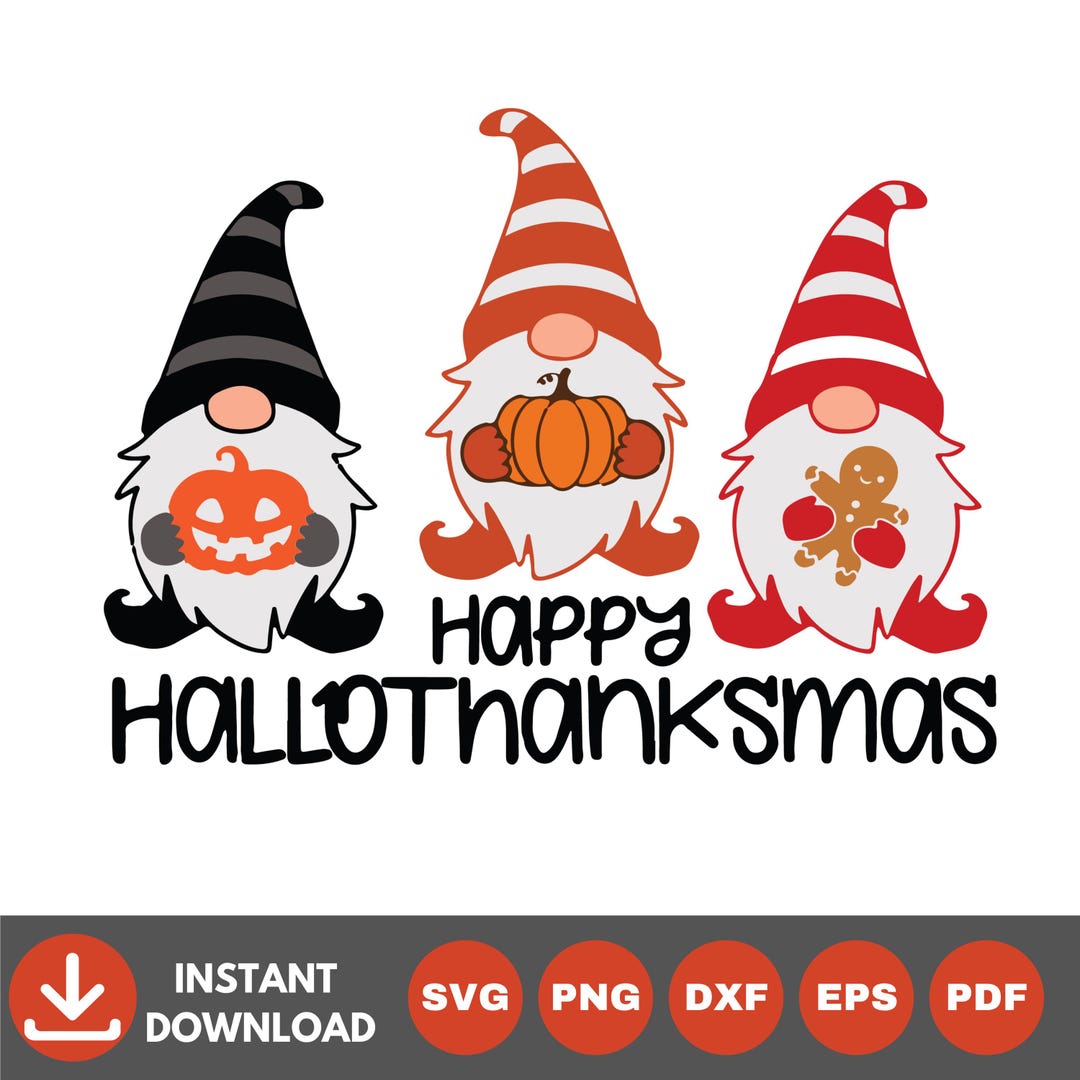 Happy Hallothanksmas SVG | Funny Halloween Thanksgiving Christmas Door ...