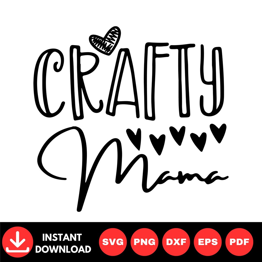 One Crafty Mama SVG, Crafter Cut File, Women's Maker Design, Mom Saying ...