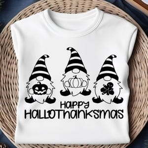 Happy Hallothanksmas SVG | Funny Halloween Thanksgiving Christmas Door ...