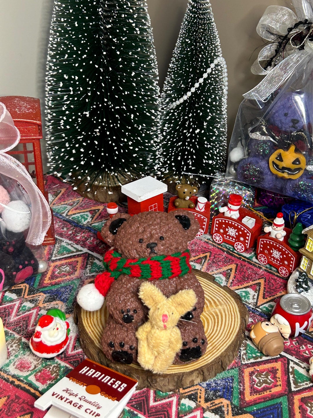 Handmade Christmas Decor Teddy Bear Taba Squishy Stress Relief Sensory ...