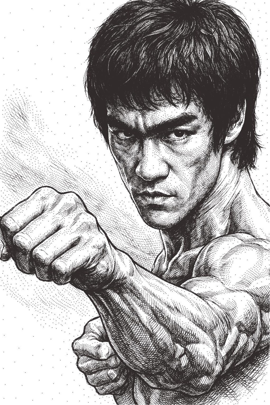 Bruce Lee Line Art SVG Kung Fu Portrait Vector Digital Download - Etsy