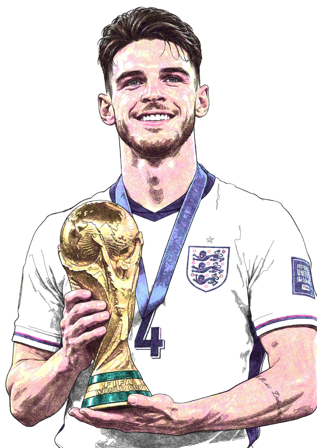 Declan Rice England Football Portrait SVG | Axidraw Pen Plotter Art ...