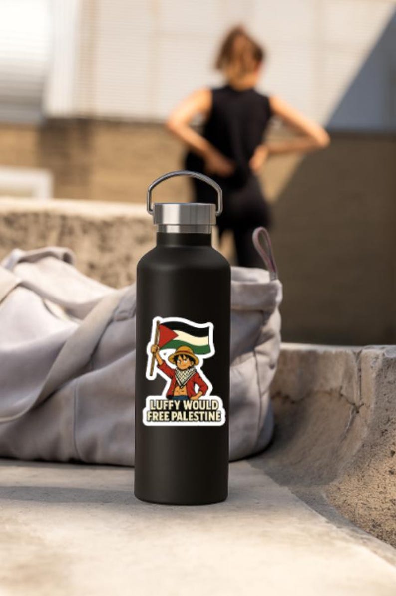 Luffy Would Free Palestine Sticker | Pro-palestine Anime | One Piece X ...